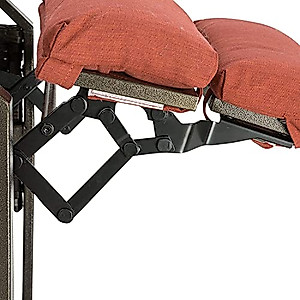 ALIMORDEN Patio Wicker Adjustable Recliner Chair, Steel Frame Rattan Sofa with Thick Removable Cushion, Outdoor Relaxing Lounge Chair for Porch, Backyard, Garden, Water Resistant, Red