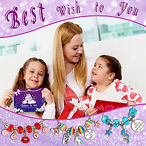 Klmars Charm Bracelet Making Kit,Jewelry Making Supplies Beads,Unicorn/Mermaid Crafts Gifts Set for Girls Teens Age 8-12