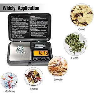 Fuzion Digital Pocket Scale 200g/0.01g, Scale Gram with LCD Display, Tare and PCS, Mini Digital Scale with 50g Calibration Weight for Jewelry, Coins, Powder, Herbs, Spices (Battery Included)