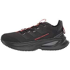 adidas unisex adult Fluidflash Running Shoe, Black/Black/Solar Red, 10.5 Women Men US