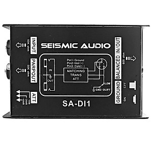 Seismic Audio - Passive Direct Box w/ Ground Left and Attenuator Switch DI Box