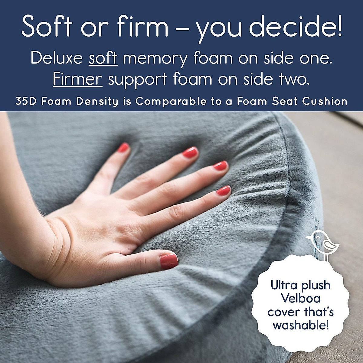 hiccapop Pregnancy Pillow Wedge for Maternity | Memory Foam Maternity Pillows Support Body, Belly, Back, Knees