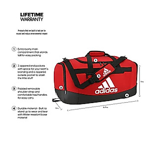 adidas Unisex Adult Defender 4 Medium Duffel Bag, Team Power Red, One Size