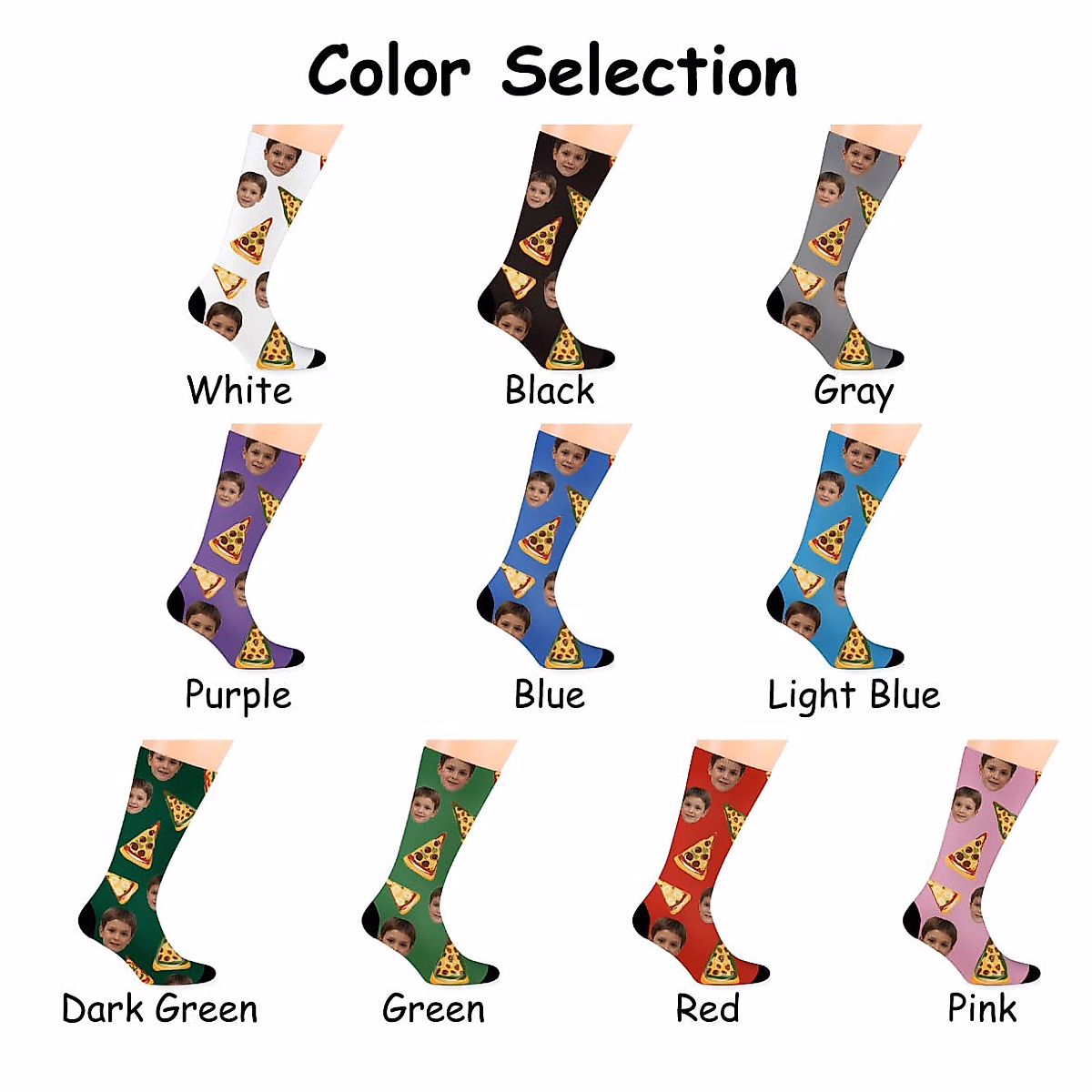 ShineSand Crazy Funny Food Socks,Novelty Custom Face Socks,Photo Socks Personalized With Pizza Taco Beer Avocado Fun Gift