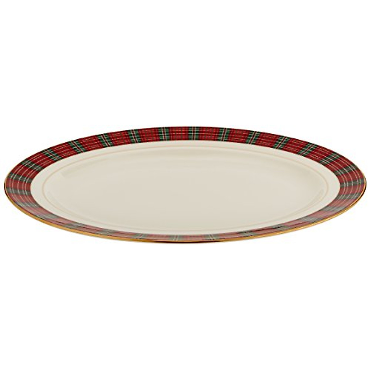Lenox Winter Greetings Plaid Oval Platter