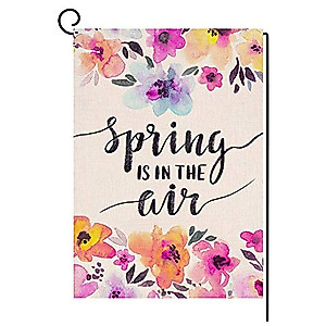 BLKWHT Spring is in The Air Garden Flag Vertical Double Sided 12 x 18 Inch Flower Yard Décor