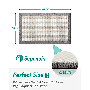 SUPENUIN Kitchen Rugs Washable, Kitchen Floor Mats for in Front of Sink Absorbent Kitchen Mat, Kitchen Area Rugs Non Skid Washable, Runner Rugs for Kitchen Floor