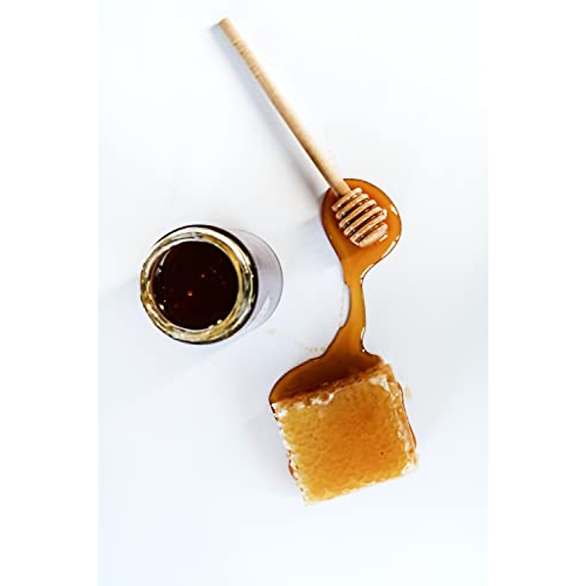 Honey Dipper Wooden Stick- Honey Dipper Honeycomb Stick Honeycomb Spoon Charcuterie Utensils Honey Spoon Honey Server Honey Stirrer Honey Wooden Dipper 6 Inch Wedding Party Gift Craft 1 Piece