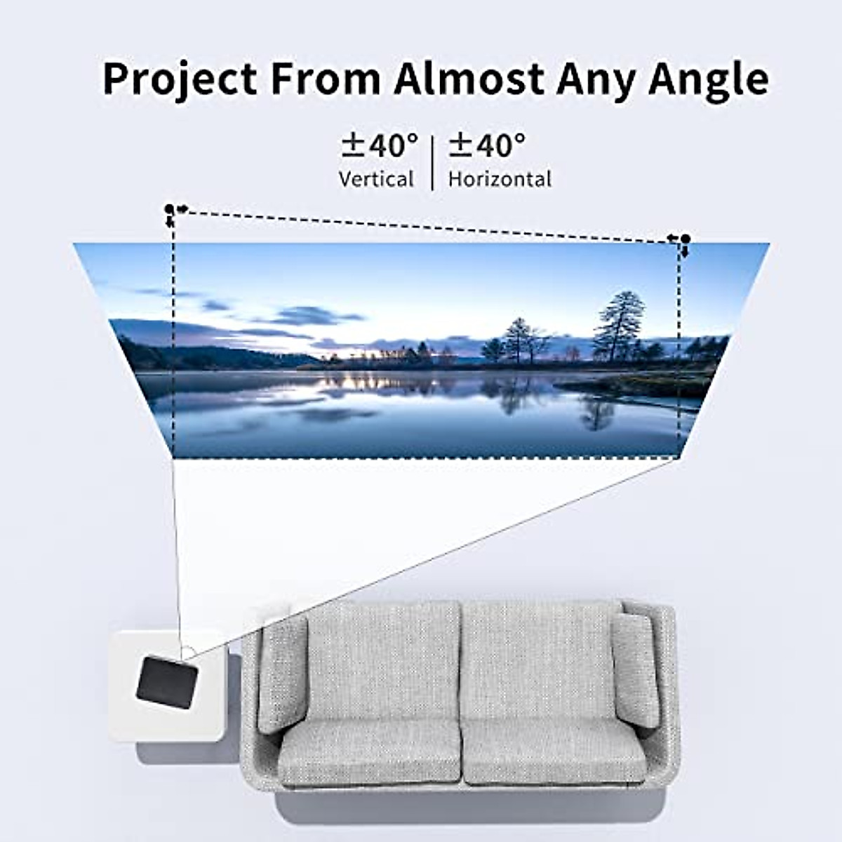 5G Mini Projector Portable with WiFi and Bluetooth, 6500 Lumens 1080P HD Movie Projector for iPhone, Laptop, PS5, XOBX, Fire Stick