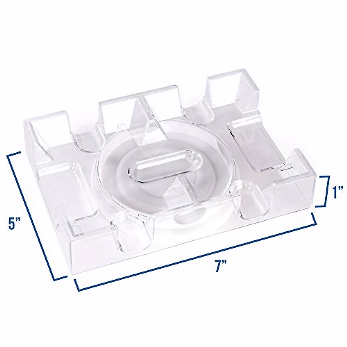 Brybelly Elite Rotating Card Deck Tray | Standard Sized Playing Cards | Rotates in Any Direction | Clear | 2 Deck Tray