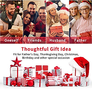 HISDERN Mens Ties Extra Long Ties for Men Big and Tall Red Striped Necktie and Pocket Square Set 63 Inch XL Silk Neckties Collection Handkerchief