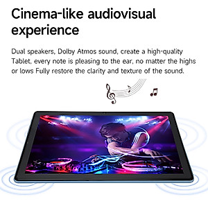 HEEPDD HD Tablet Octa Core CPU Gaming Tablet 8GB RAM 256GB ROM 10.1 Inch FHD 2 Card Slots with Family Keyboard (US Plug)