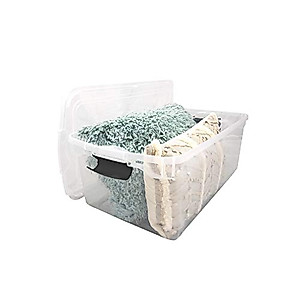 HOMZ Multipurpose 66 Quart Clear Storage Container Tote Bins with Secure Latching Lids for Home or Office Organization, (2 Pack)