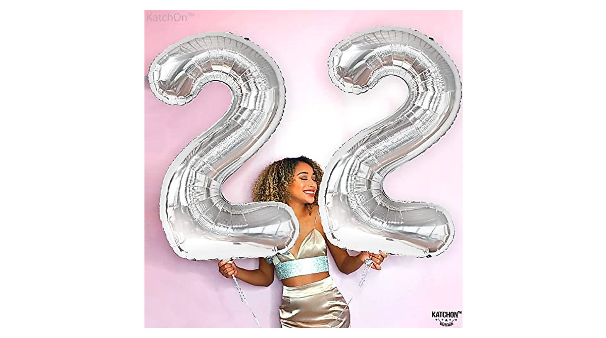 Katchon Silver 22 Balloon - 40 Inch Birthday Décor