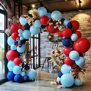 Red Balloon Garland Kit - Double Stuffed Burgundy Balloons Different Sizes 18/12/5 Inch Wine Red Balloons Maroon Balloon Arch For Birthday Wedding Anniversary Valentine Day Christmas Party Decoration
