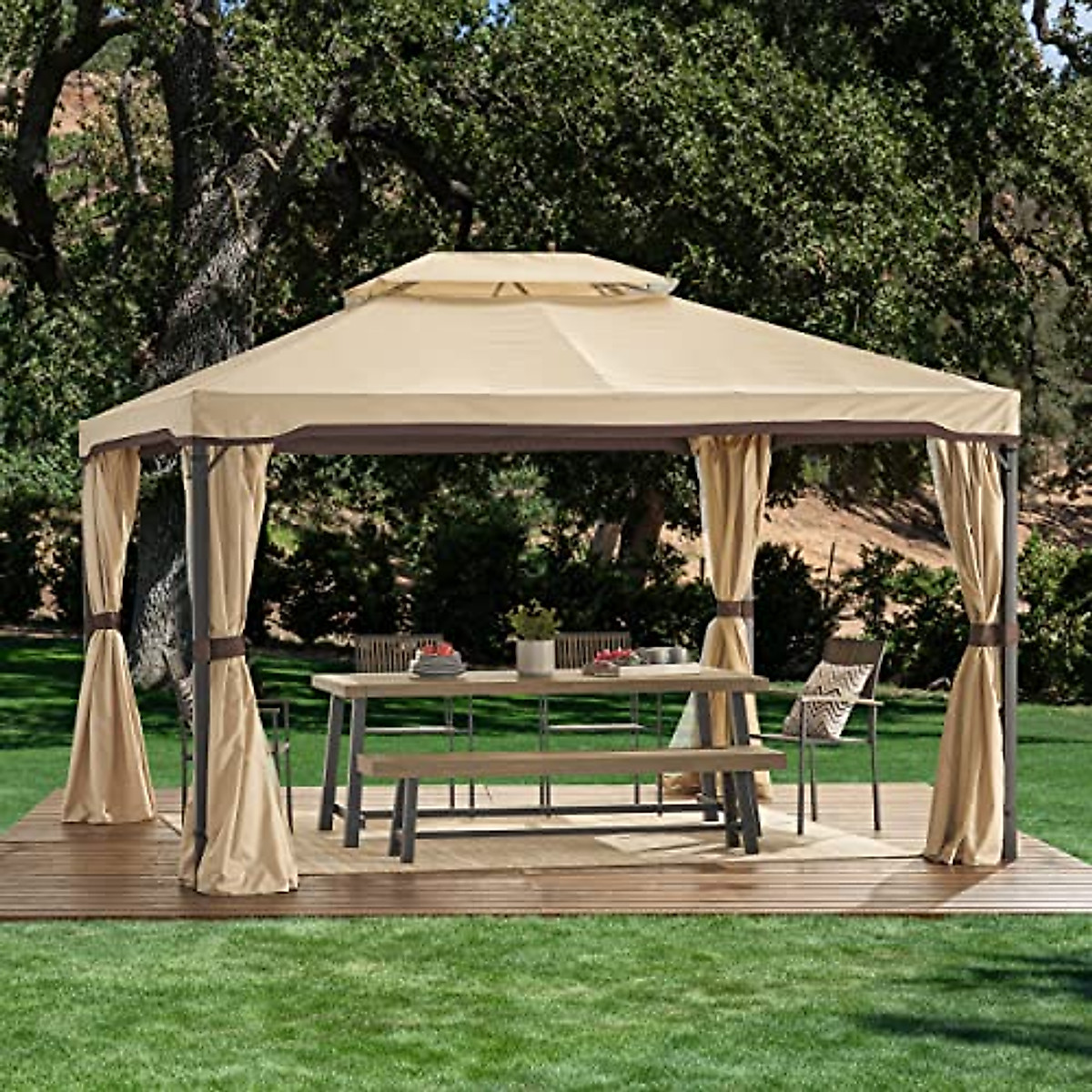 Christopher Knight Home Skyline Gazebo, Black + Beige
