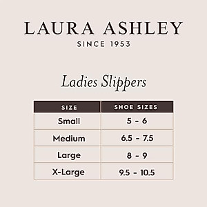 Laura Ashley Women's Spa Slip-On Rugged Scuff Slippers | Non-Slip House Slippers with Cushioned Insole for Ladies
