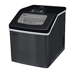 Frigidaire EFIC452-SSBLACK XL Maker, Makes 40 Lbs. of Clear Square Ice Cubes A Day, Black Stainless