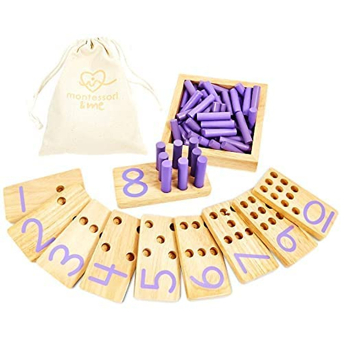 Counting Peg Board | Montessori Math and Numbers for Kids | Wooden Math Manipulatives Materials