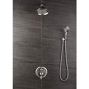 Shower System, Shower Faucet Sets Complete with Wall Mounted Shower Fixtures Rough-In Valve Body and Trim Kit (Brushed Nickel)