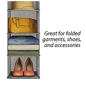 Whitmor 5 Section Closet Organizer - Hanging Shelves with Sturdy Metal Frame