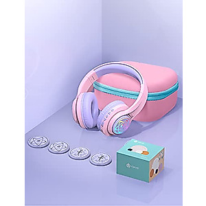 iClever TransNova Plate, 2 Pairs Replacement Headphones Plates Compatible with iClever TransNova Colorful RGB Light Bluetooth Headphones, Purple (Dancer & Star)