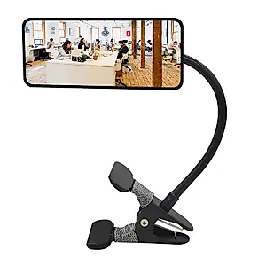 Ampper Glass Clip On Security Mirror, Flexible Convex Cubicle Mirror for Personal Safety and Security Desk Rear View Monitors or Anywhere (6.69" x 2.95", Rectangle)