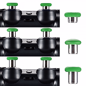 eXtremeRate 8 in 1 Metal Magnetic Thumbsticks Analogue Joysticks T8H Cross Screwdrivers with Storage Case for Xbox One S X Elite for PS4 Slim Pro Controller Green