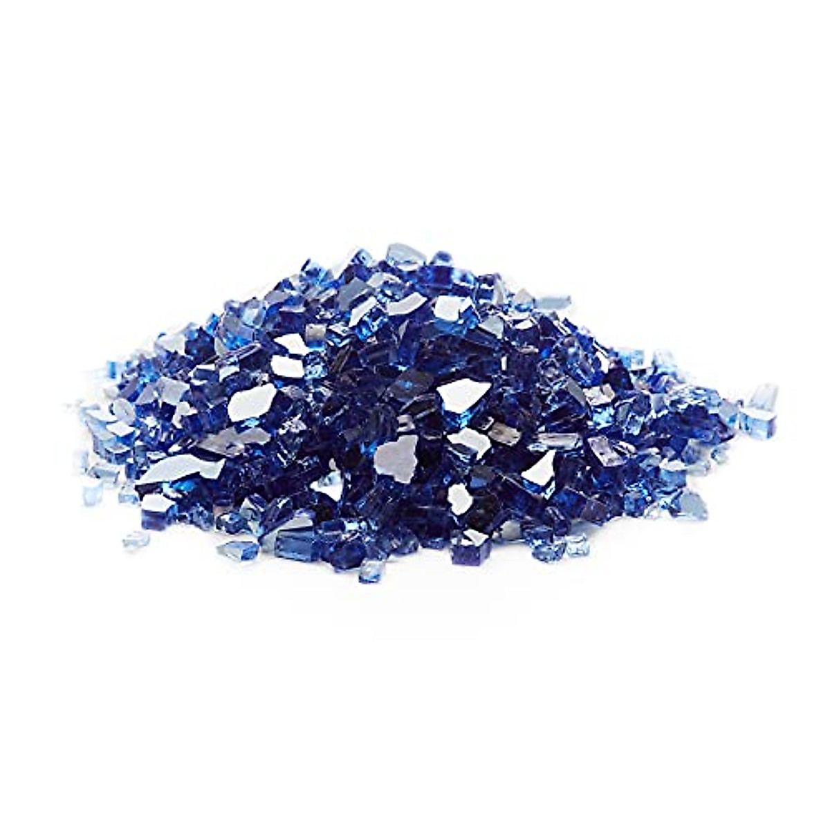 Exotic Fire Glass | Cobalt Blue Reflective Fire Pit Glass | 25 Pound Bag | Small 1/4 Inch Glass Size | Perfect for Any Natural Gas or Propane Outdoor Fire Pit