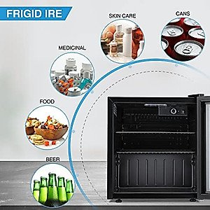 Havato Beverage Refrigerator, 70 Can Mini Fridge with Glass Door, 1.6 Cu.ft Small Beer Fridge Adjust Temperature Freestanding, Deal for Home & Office