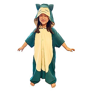 SAZAC Kigurumi - Pokemon - Snorlax - Summer Onesie Jumpsuit Halloween Costume - Kids Size (7-9 Year Old)
