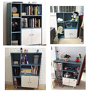 GDLMA Storage Sideboard,Modern Bookcase with 2 Doors,Blue