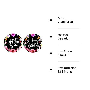 2PCS Car Coasters for Cup Holders - Perfect Absorbent Car Coasters Car Accessories 2.56" Ceramic Coasters with Cork Back and Finger Slot,Car Cup Holders Coasters to Keep it Clean and Dry