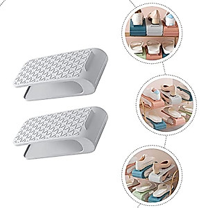 Alipis 6pcs Use Holder Easy -layer Shoe Household Saving Saver Stack Slipper with Stacker for Racks Height Organizers Space Grey Double High Home Adjustable Slots Shelves Clo Shoes Shop