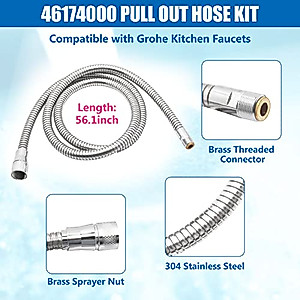 46174000 Hose Replacement,Compatible with Grohe K4 K7 Pull-out Kitchen Faucet(59-In)