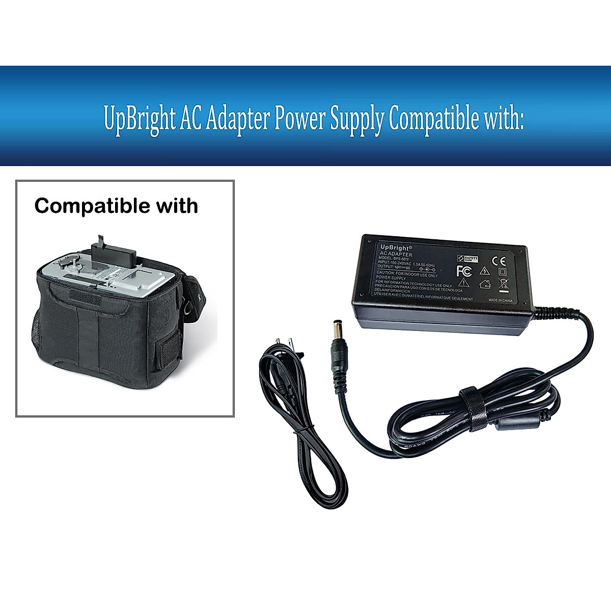 UpBright 18V 5A AC/DC Adapter Compatible with Respironics EverGo 900-105 Ever Go 900105 PN 900-105 Phillips Portable Oxygen Concentrator O2 900-020-02 900-000-02 MW116KA1800Q06 SL Power Supply Charger