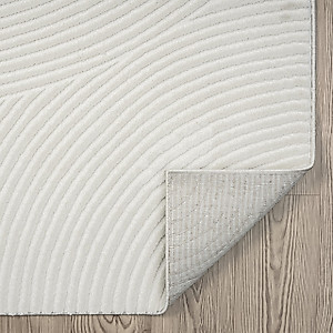 Abani Cream Area Rug for Living Room, Bedroom- Zen Reiki Pattern- 8 x 10 -Durable & Easy to Clean