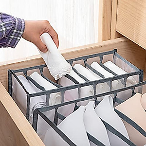 6 Pack Underwear Organizer, Drawer Organizer and Storage for Clothes, Foldable Washable Clothes Drawer Organizer, Clothing Organizer Drawer Divider 6/7/11 Compartments for Bra, Socks and Panties