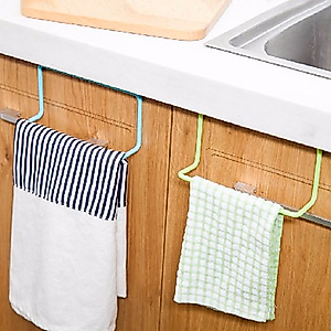 shlutesoy Over Door Tea Towel Rack Bar Hanging Holder Rail Organizer Bathroom Kitchen Hanger White
