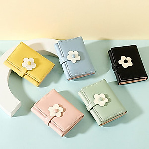ABOOFAN Wallet Women Cute Flower Wallet for Girls Women Small Tri-Fold Wallet Cash Pocket Belt Bag