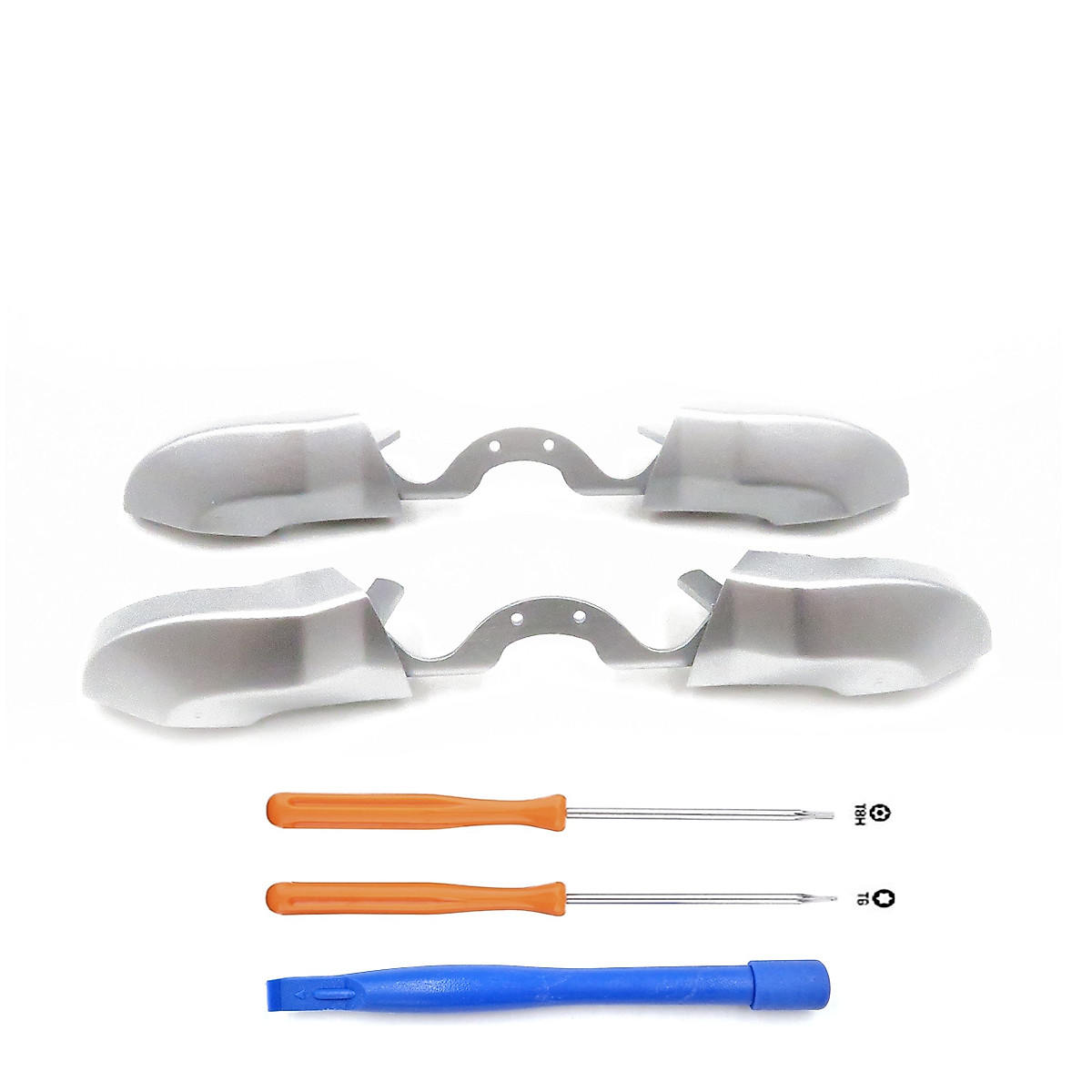 EEkiimy 2 Packs Replacement Paint Silver LB RB Bumpers Triggers+T8 Screwdriver T6 Screwdriver for Xbox One Elite Controller Repair parts Xbox One Controller Bumpers 3.5mm