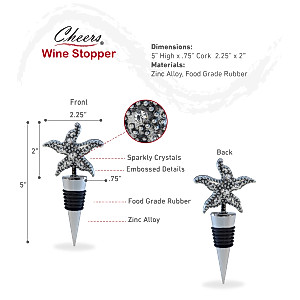 Cheers Metal Wine Stopper - Starfish