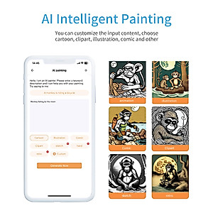 HXBER Mini Printer, Mini Pocket Thermal Instant Photo Printer Label Maker Machine BT Wireless Connect Compatible with Android or iOS APP Support Receipt Label Memo Sticker Notes Lists Scrapbook DIY