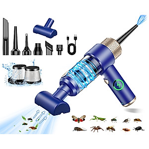 Upgraded Bug Vacuum & Handheld Vacuum Cordless High Power 16000PA Bug Vacuum for Adults Portable Bug Vacuum Catcher for Home Office Car Insect Vacuum Catcher for Small Spider Wasp Moth Ladybug(Blue)