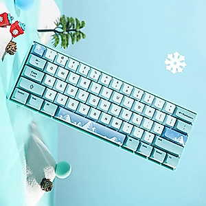 BOYI 60% Mechanical Gaming Keyboard,BOYI 61 Mini RGB Cherry MX Switch PBT Keycap 60% RGB Mechanical Gaming Keyboard (Ice Colors, Cherry MX Brown Switch)