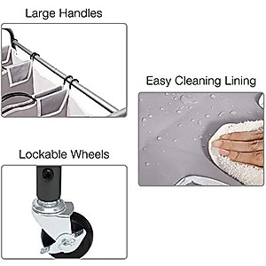 STORAGE MANIAC 3 Section Laundry Sorter Rolling Laundry Hamper Laundry Basket with Wheels and Laundry Sorter Replacement Bag 2 Pack