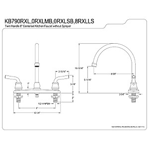Kingston Brass KB790RXL Restoration 8-Inch Centerset Kitchen Faucet, Polished Chrome