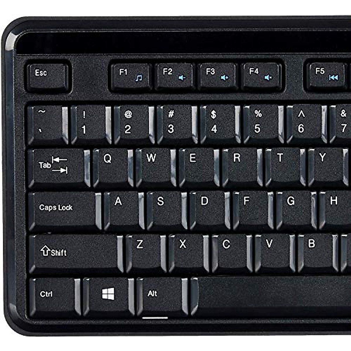 Amazon Basics 2.4GHz Wireless Keyboard Quiet and Compact US Layout (QWERTY), Black, Modern
