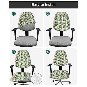 Big buy store Office Chair Cover Butterfly Orchid Desk Chair Cover Stretch Elastic Universal Computer Chair Covers Tropical Flowers Floral Plants Bird Stretch Rotating Chair Slipcovers Protectors