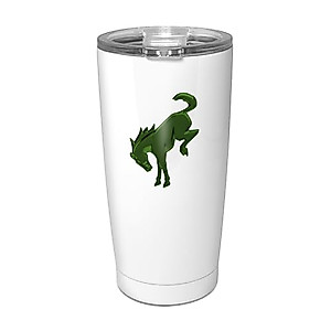 iPick Image for Ford Bronco in Green Color 20 oz Dual-Wall Insulated Stainless Steel White Travel Tumbler